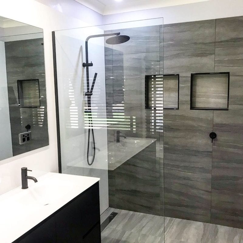 Matt Black + Feature Tile Wall - JLT Plumbing